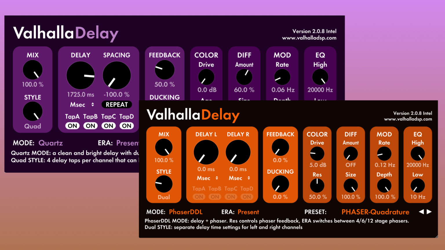 ValhallaDelay 2.0.8, Free Update With Transparent & Phase-Shifting Delays