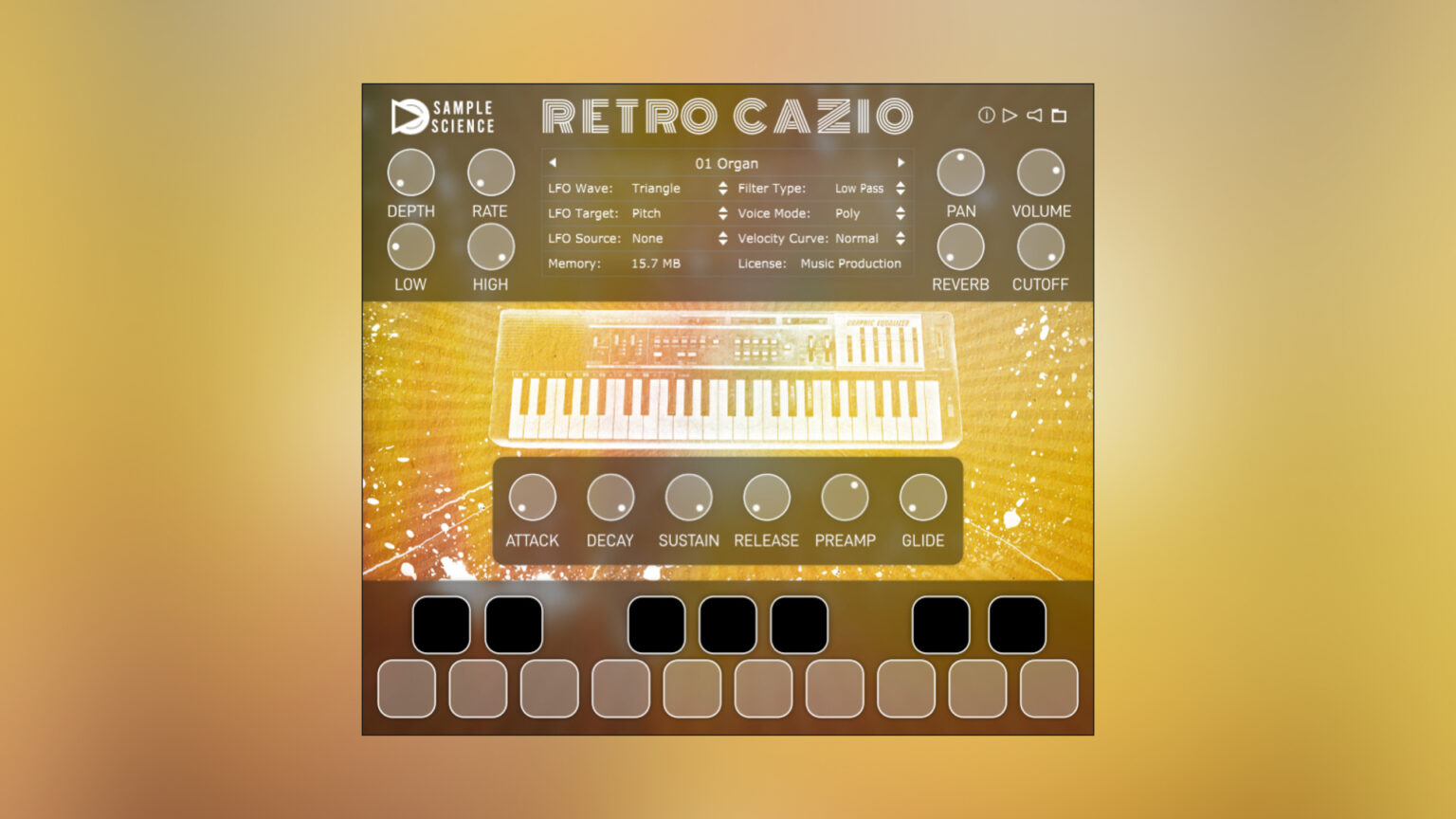 SampleScience Retro Cazio, free virtual instrument plugin with Casio MT ...