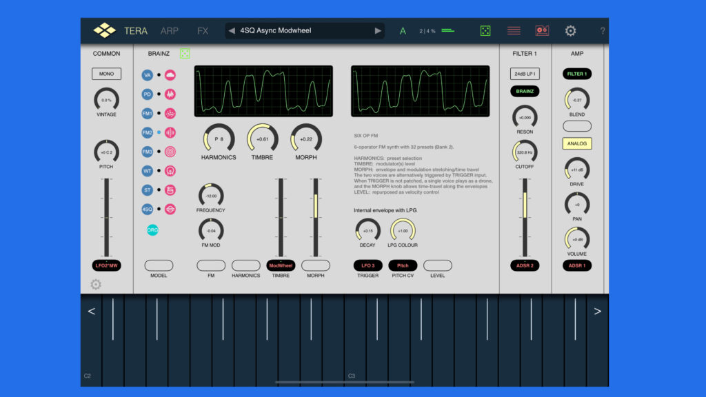 Virsyn Tera Pro, modular polyphonic Synthesizer for iPad with AUv3