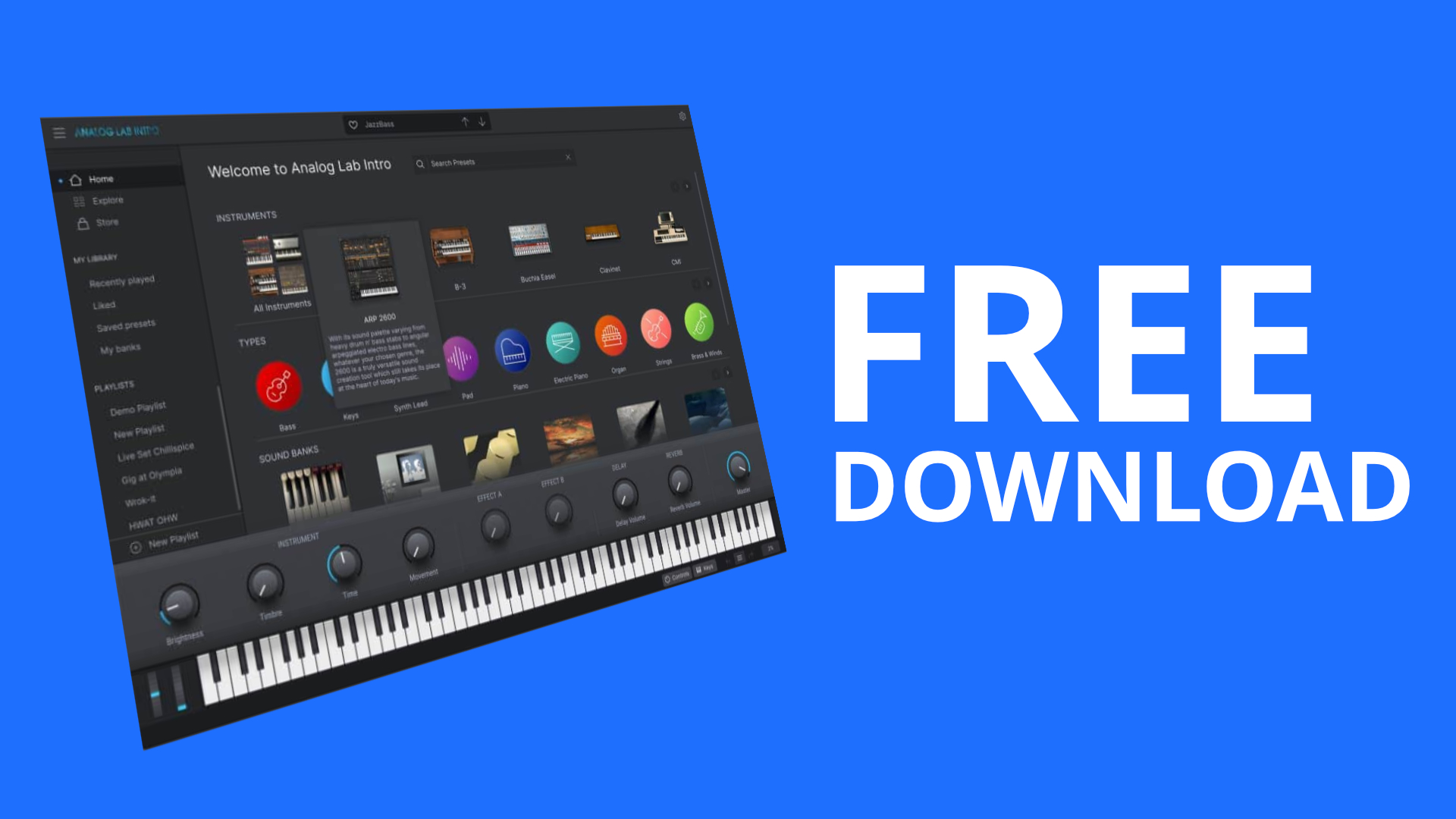 Get Arturia Analog Lab Intro plugin with 500 synth sounds for FREE