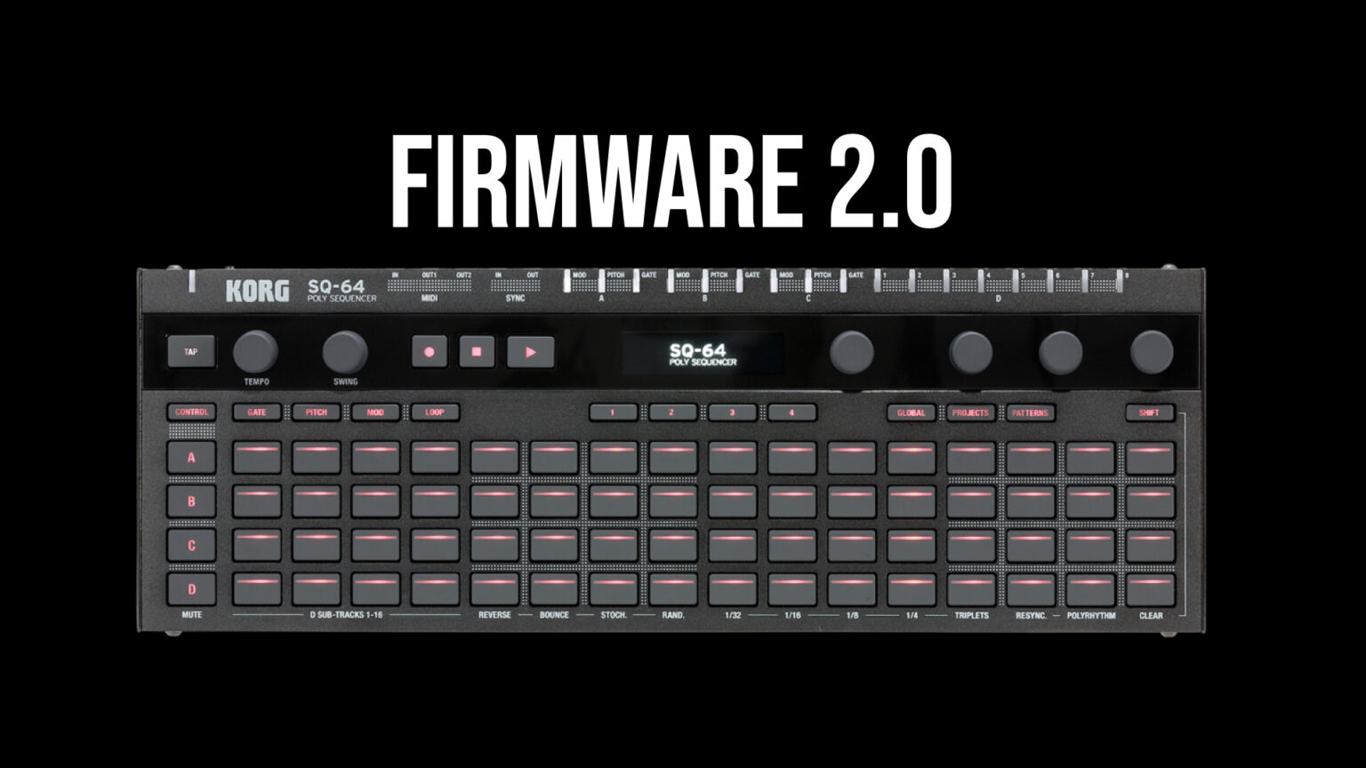 Korg SQ-64 v2.0, firmware update adds new features and improvements