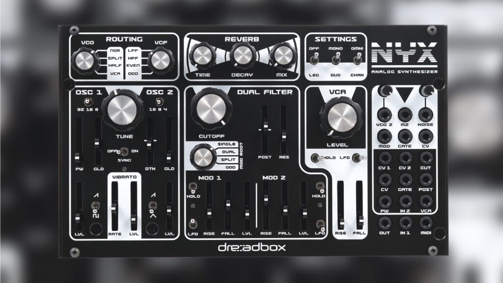 Dreadbox NYX reissue, paraphonic dual filter analog Synthesizer now ...