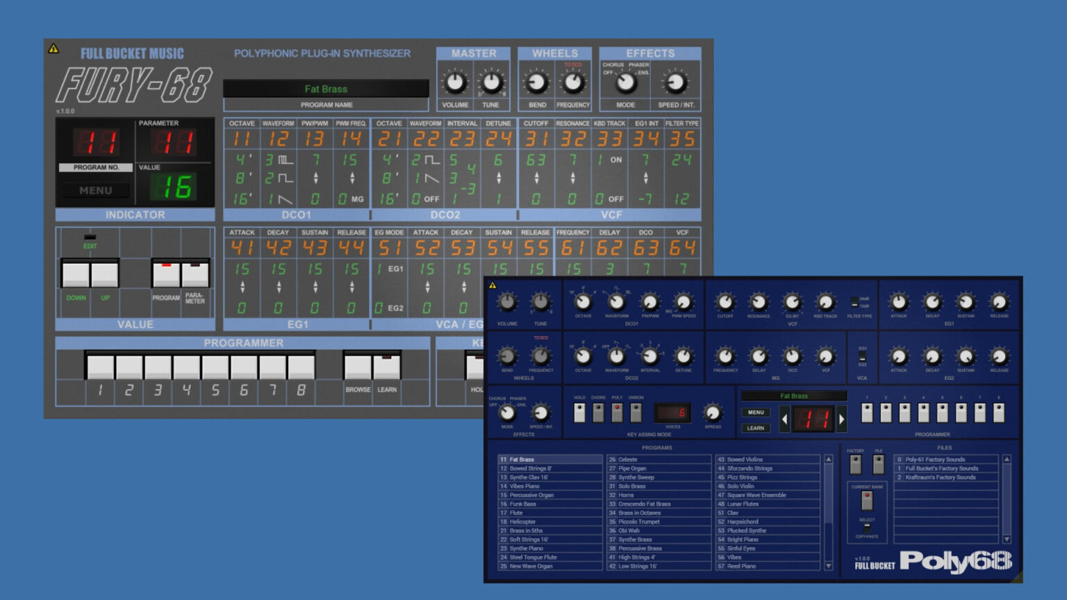 Full Bucket Music Fury-68, free Synthesizer plugin emulates the Korg ...