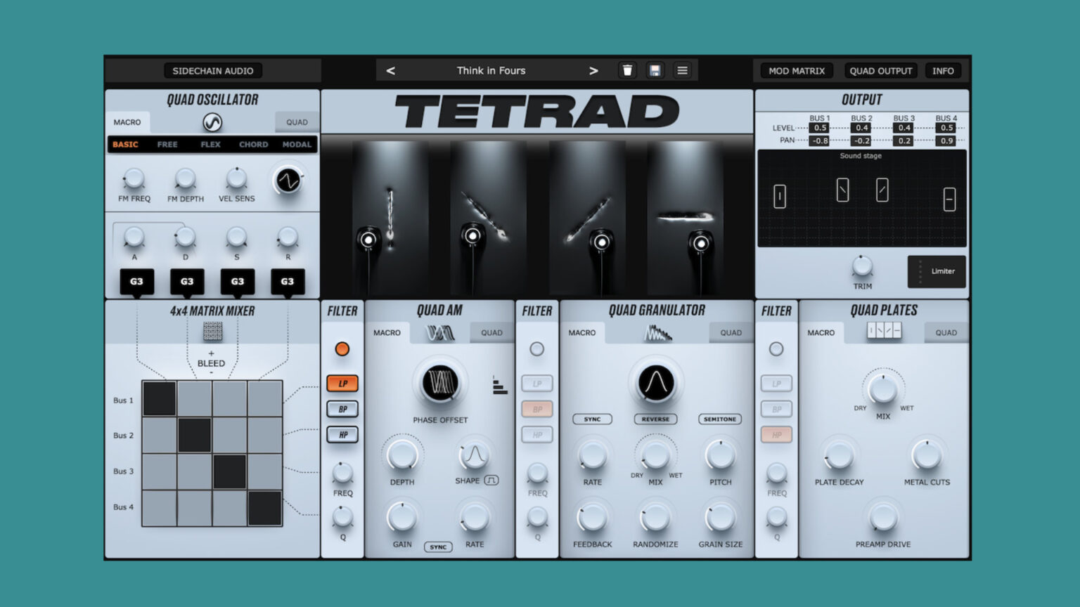 Physical Audio Tetrad Synthesizer plugin combines slashed metal plates ...
