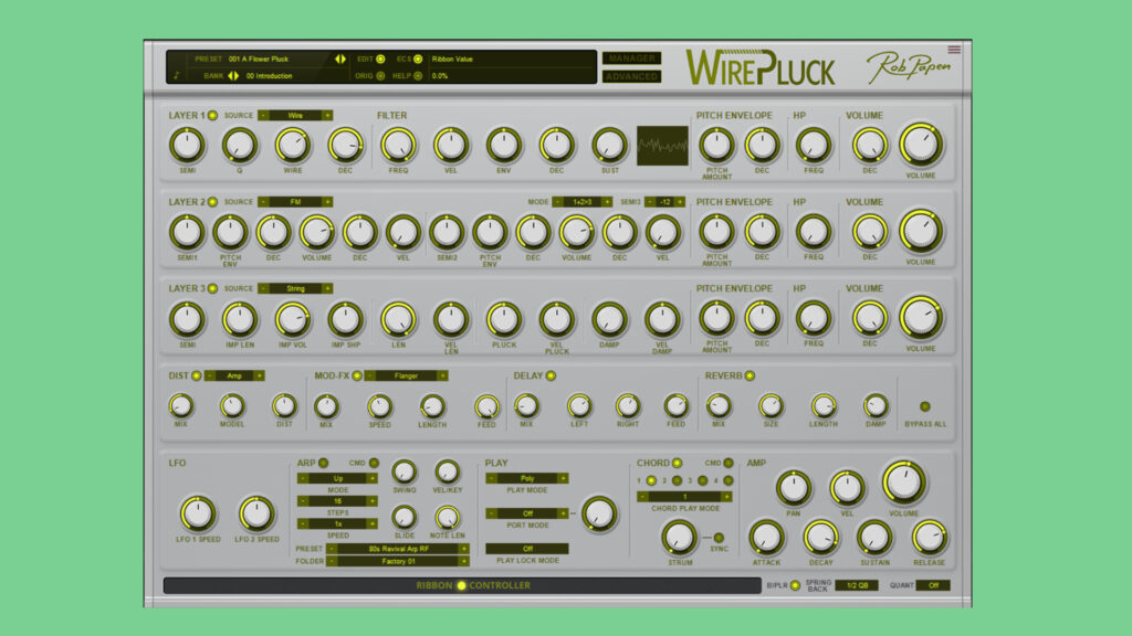 Rob Papen WirePluck, a Pluck-sound focused Synthesizer plugin with ...