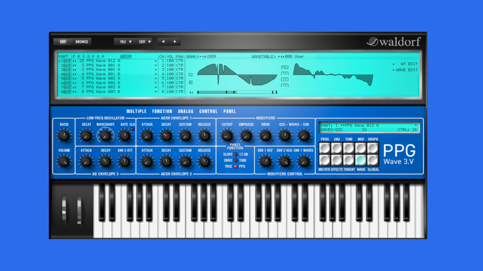 Waldorf PPG Wave 3.V 2.0: major upgrade adds wavetable editor, and more ...