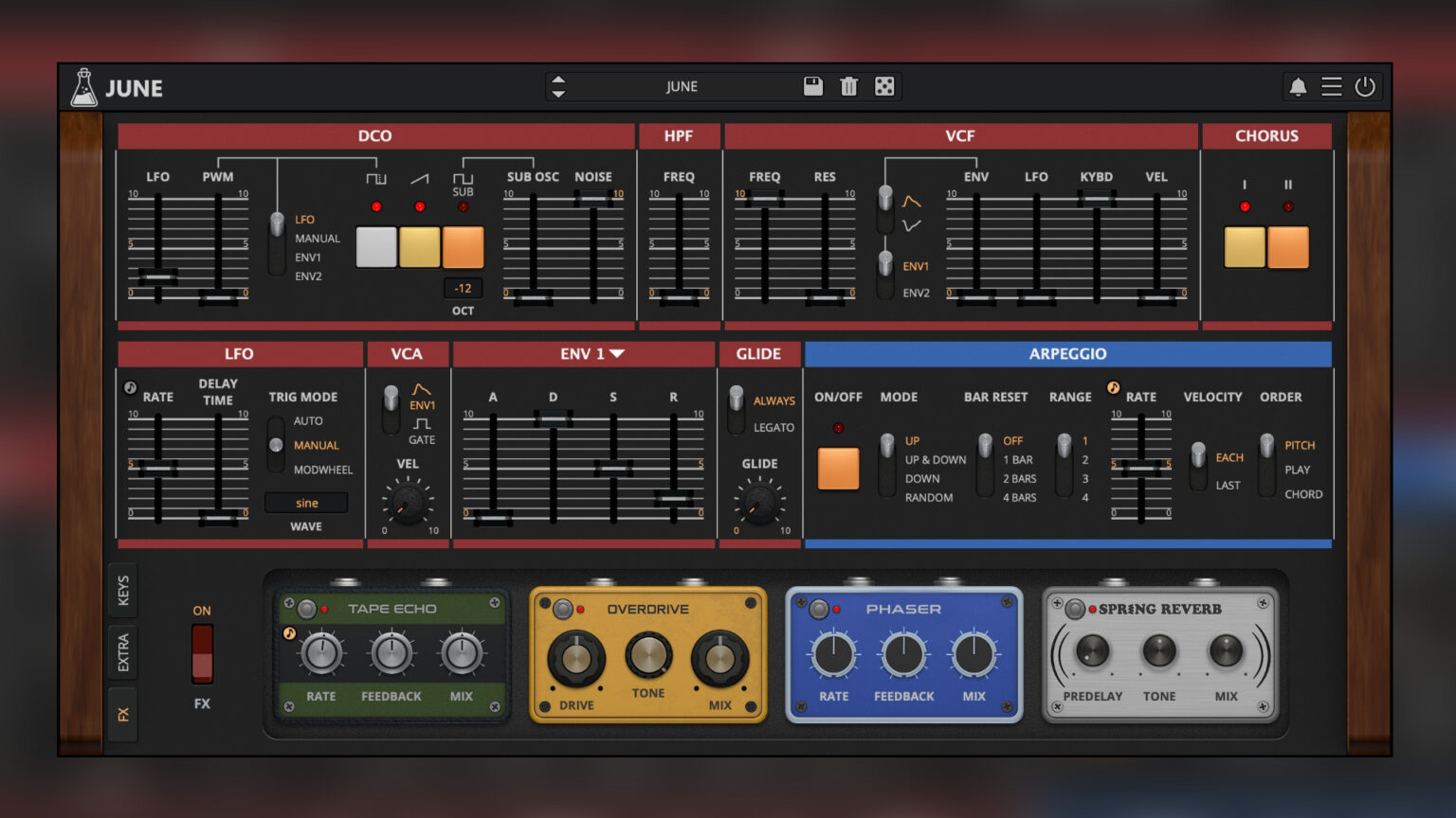 AudioThing JUNE, a Roland Juno-60 Synthesizer emulation for mac, linux ...